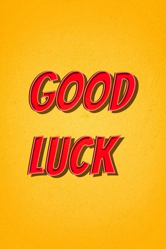 Good luck message retro typography | Free Photo - rawpixel