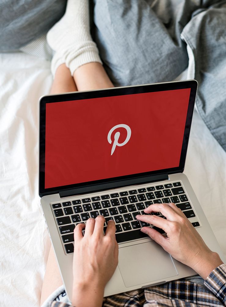 Person using Pinterest laptop. BANGKOK, | Free Photo - rawpixel