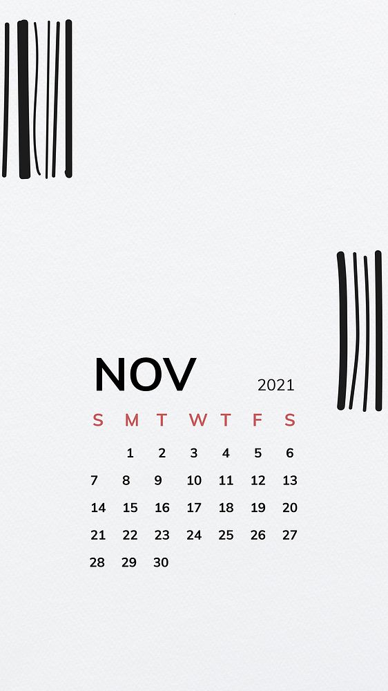 Calendar 2021 November printable black | Free Photo - rawpixel