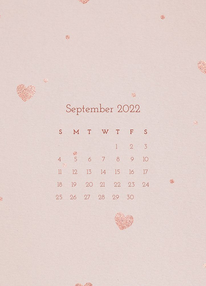 Pink 2022 September calendar, printable | Premium Photo - rawpixel