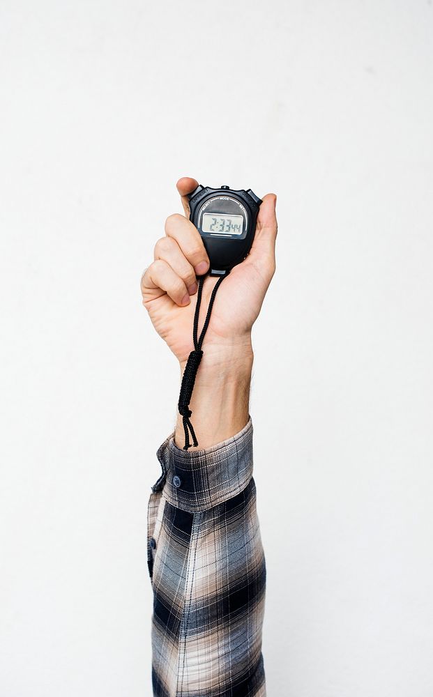 Hand holding stop watch isolated | Premium Photo - rawpixel