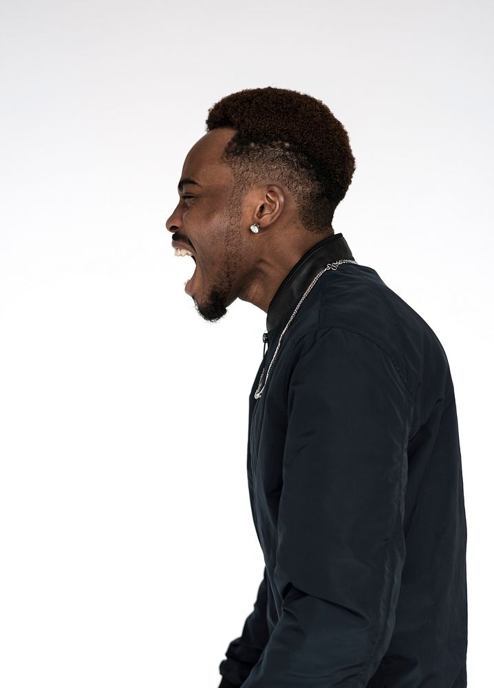 Young black guy screaming out loud | Premium Photo - rawpixel