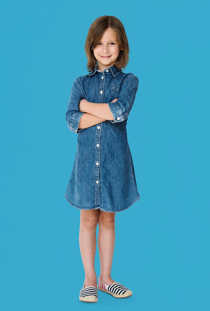 Young white girl kid crossed | Premium Photo - rawpixel