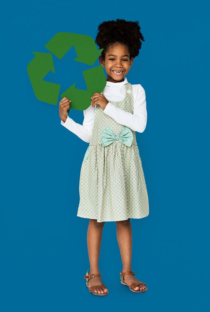 African Descent Girl holding Recycle | Premium Photo - rawpixel