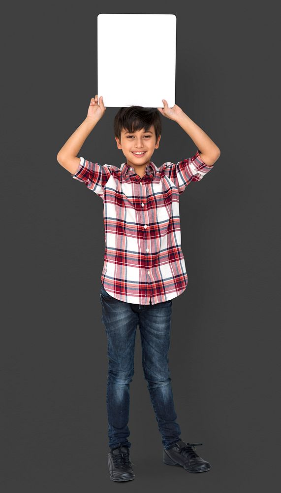 Little Boy Holding Blank Paper | Premium Photo - rawpixel