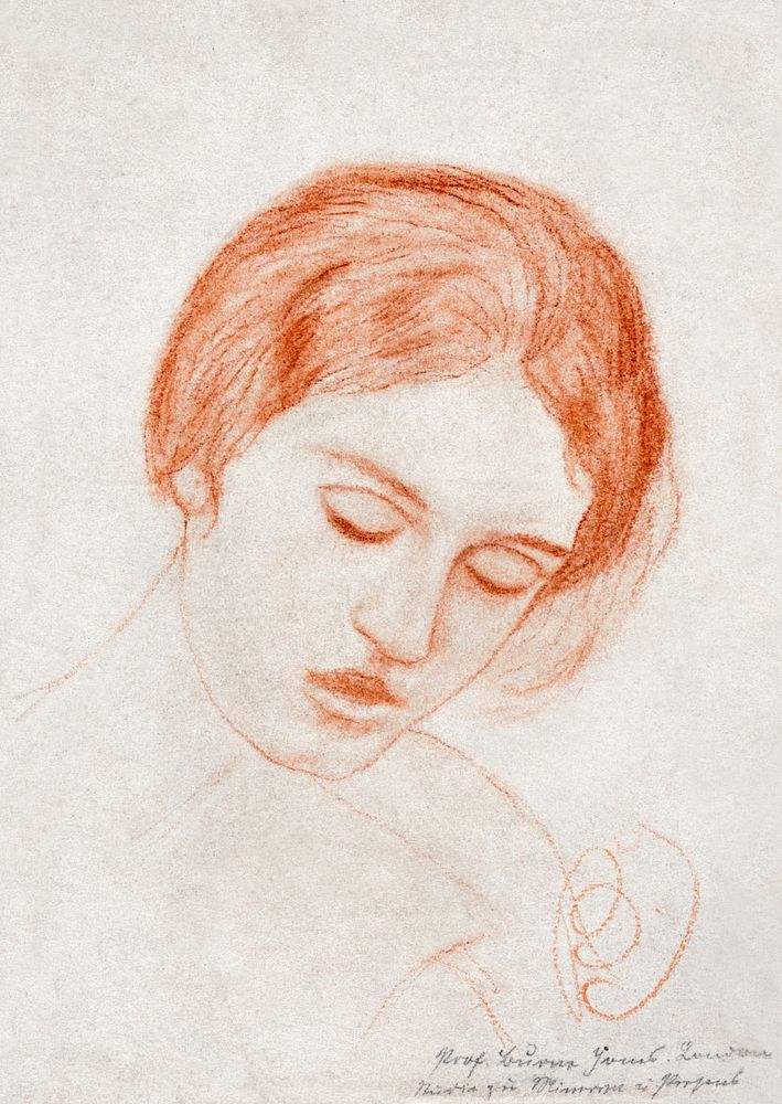 Head Woman (1870–90) drawing high | Free Photo Illustration - rawpixel