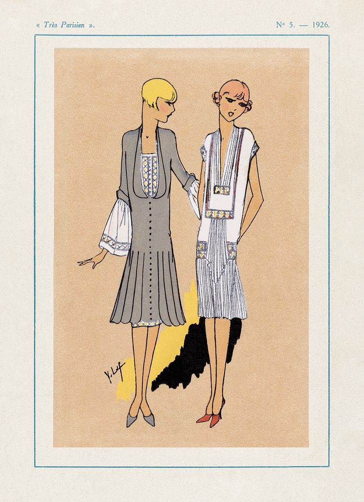 Flapper dresses (1923) fashion plates | Free Photo Illustration - rawpixel