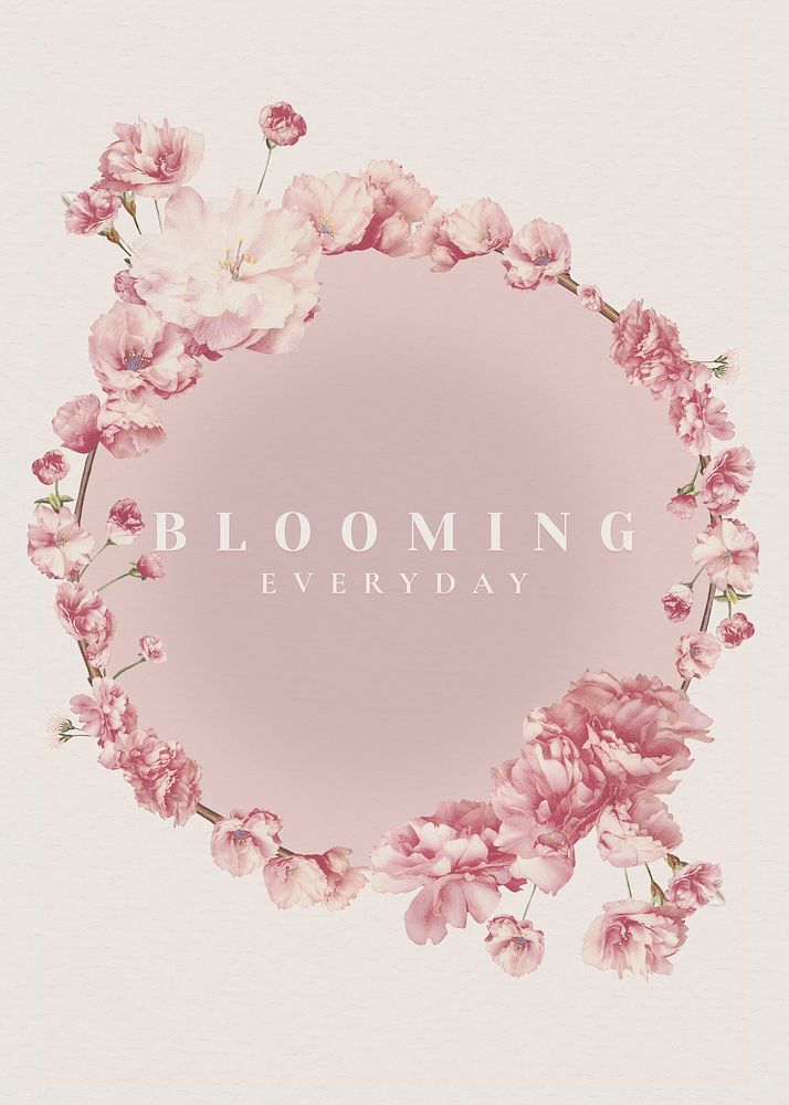 Blooming everyday floral frame illustration | Premium PSD - rawpixel