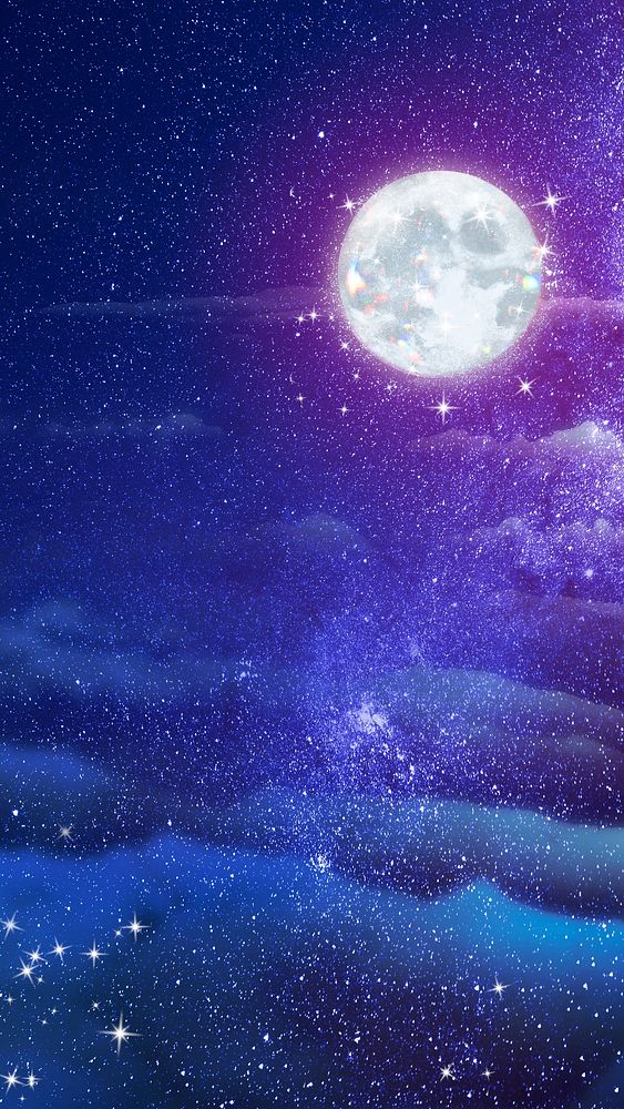 Moon mobile wallpaper, dreamy astronomical | Free Photo - rawpixel
