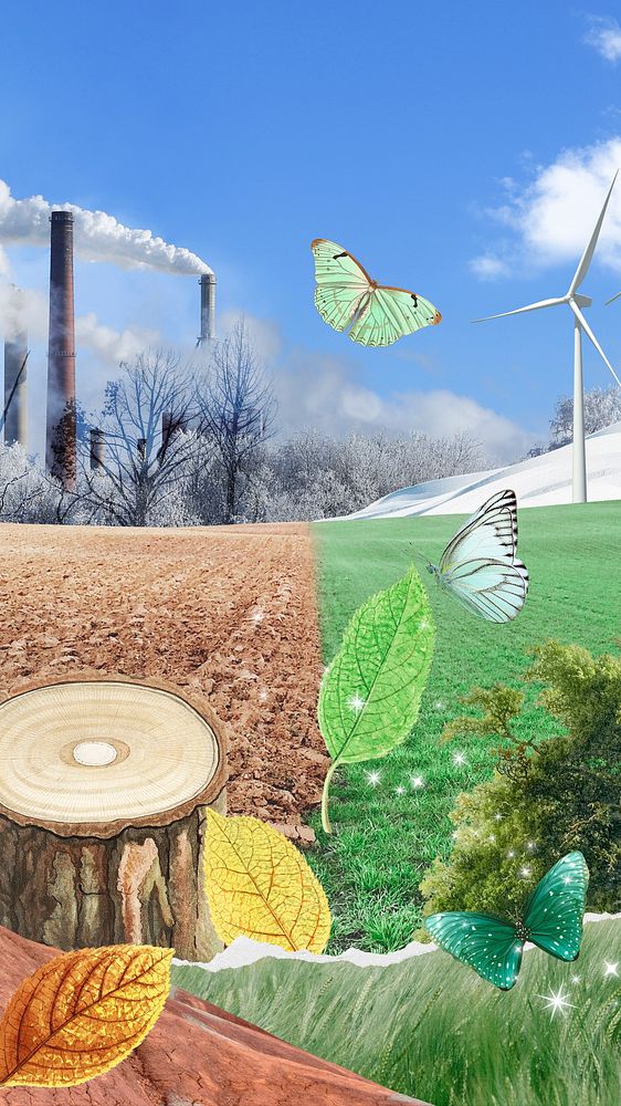 Environment collage mobile wallpaper, consequences | Free Photo ...