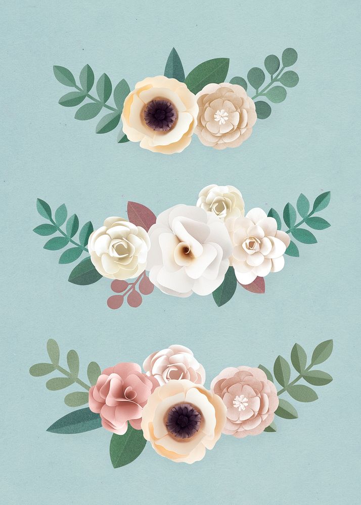 Paper craft flower element vector | Premium PSD - rawpixel