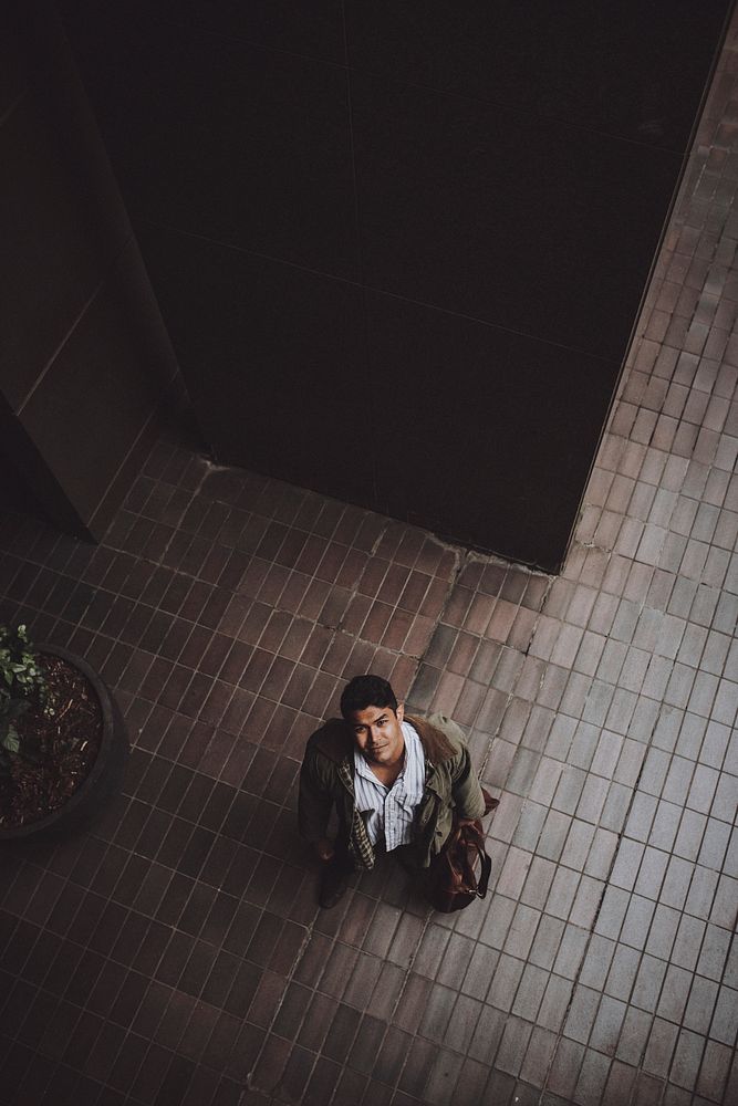 Man looking up, aerial view | Premium Photo - rawpixel