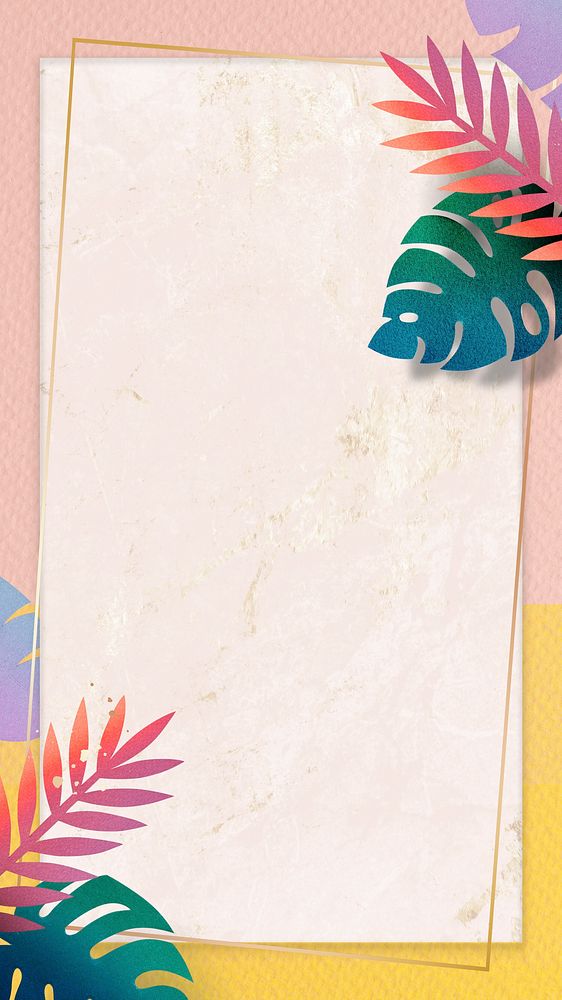 Leafy rectangle frame mobile phone | Premium PSD - rawpixel