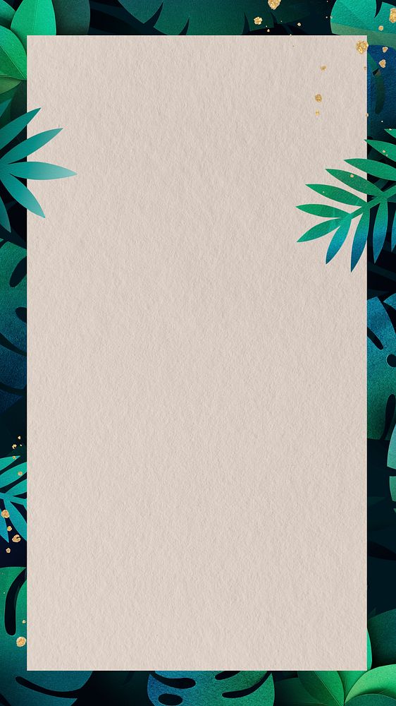 Leafy rectangle frame mobile phone | Premium PSD - rawpixel