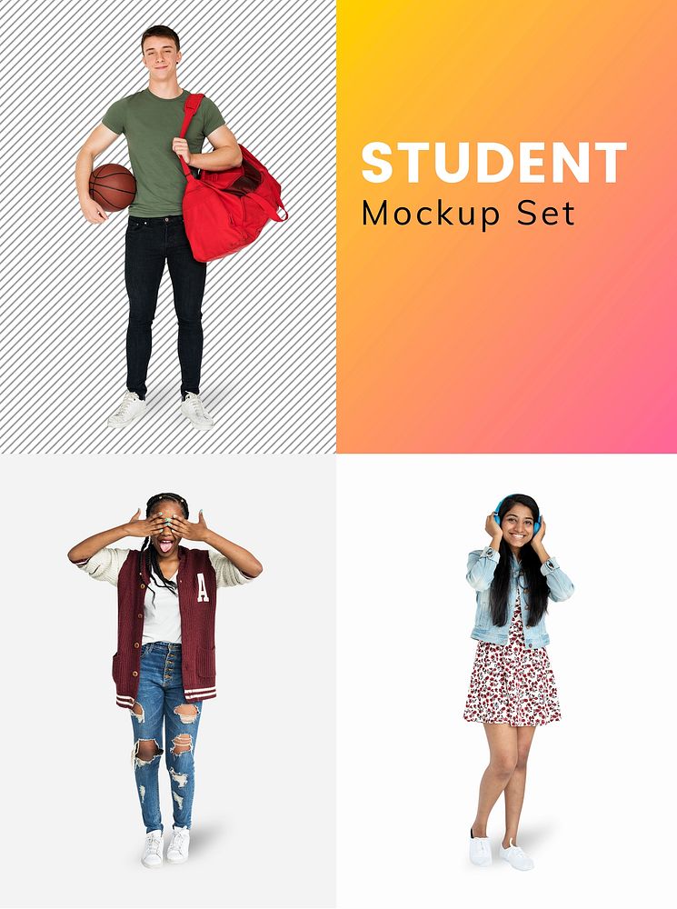 Young student character mockups set | Premium Photo - rawpixel
