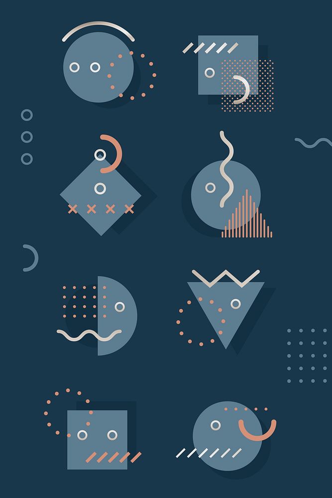 Dark blue tone Memphis design | Premium Vector - rawpixel