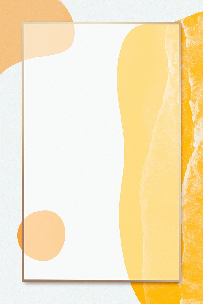 Orange pattern gold frame psd | Premium PSD - rawpixel