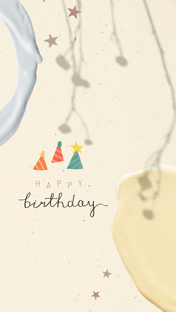 Happy birthday dull pastel vector | Premium Vector Template - rawpixel
