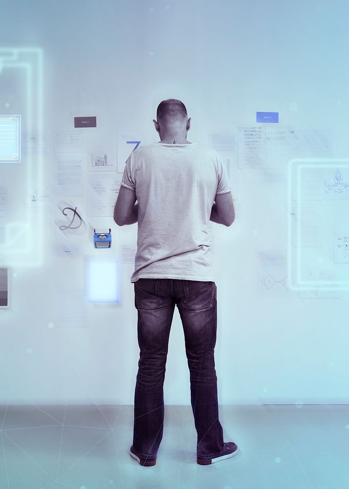 Man standing phone office back | Premium Photo - rawpixel