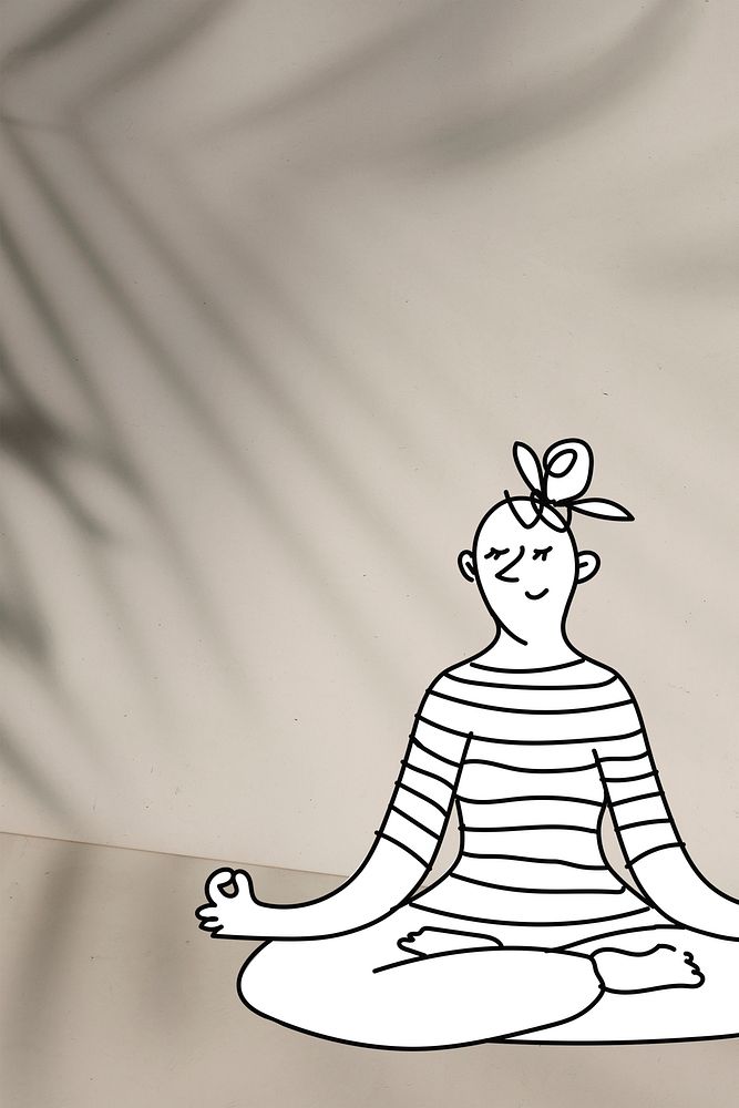 Meditation avatar psd leaf shadowed | Premium PSD - rawpixel