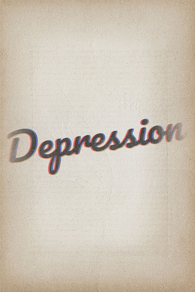 Depression typography in vintage font | Free Photo - rawpixel