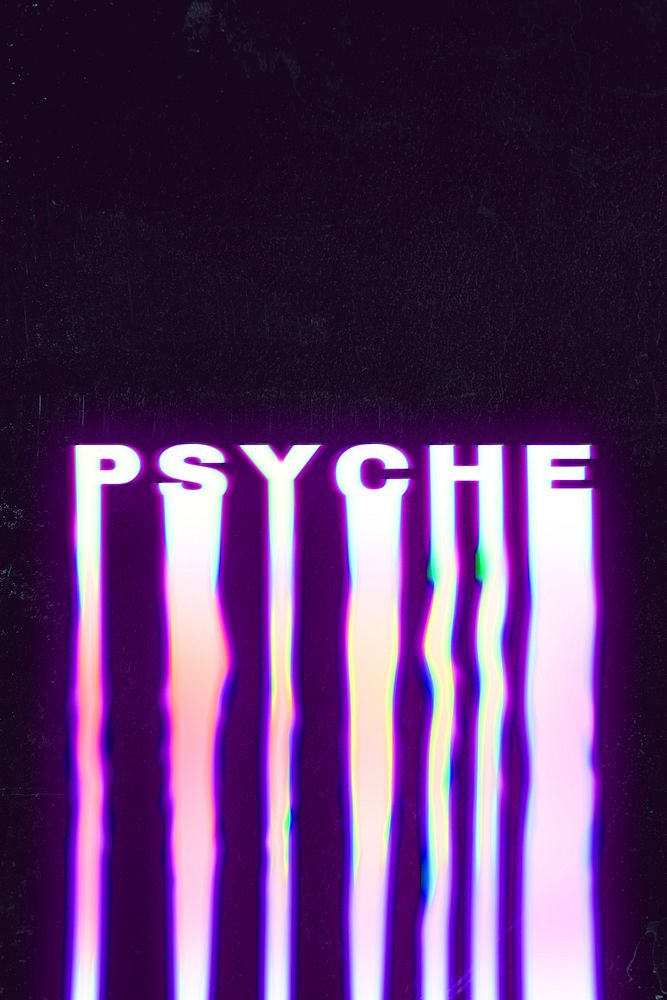 Psyche holographic liquid typography on black | Free Photo - rawpixel
