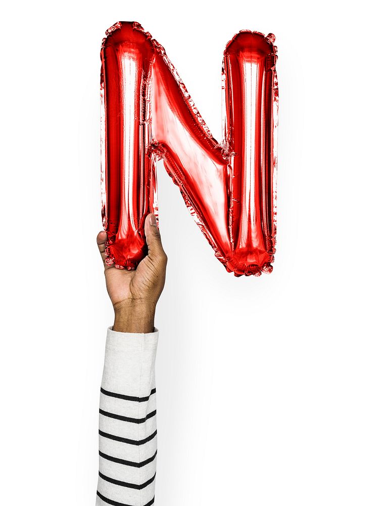 Capital letter N red balloon | Premium PSD - rawpixel