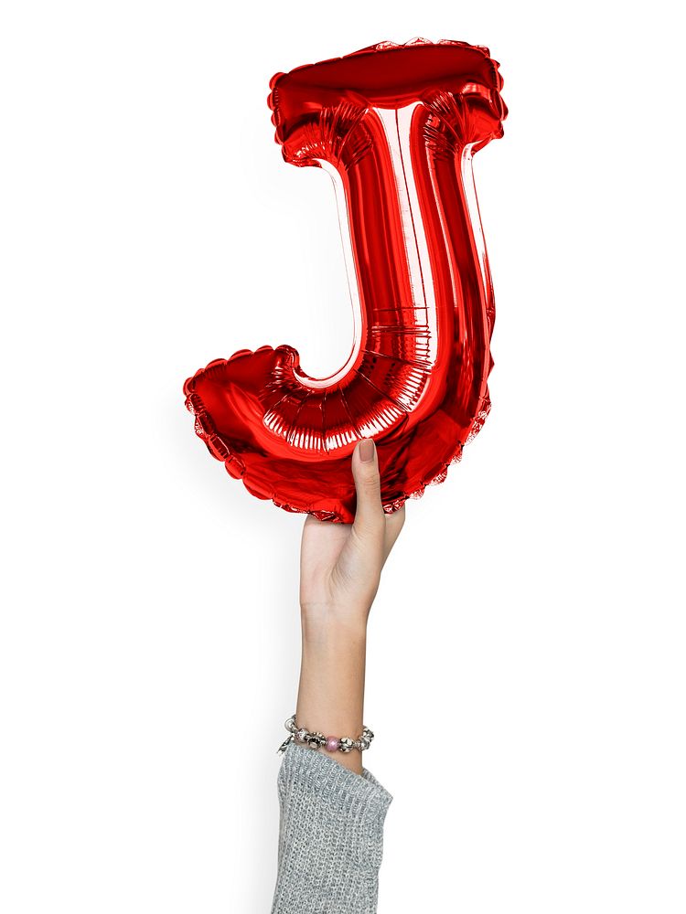 Capital letter J red balloon | Premium PSD - rawpixel