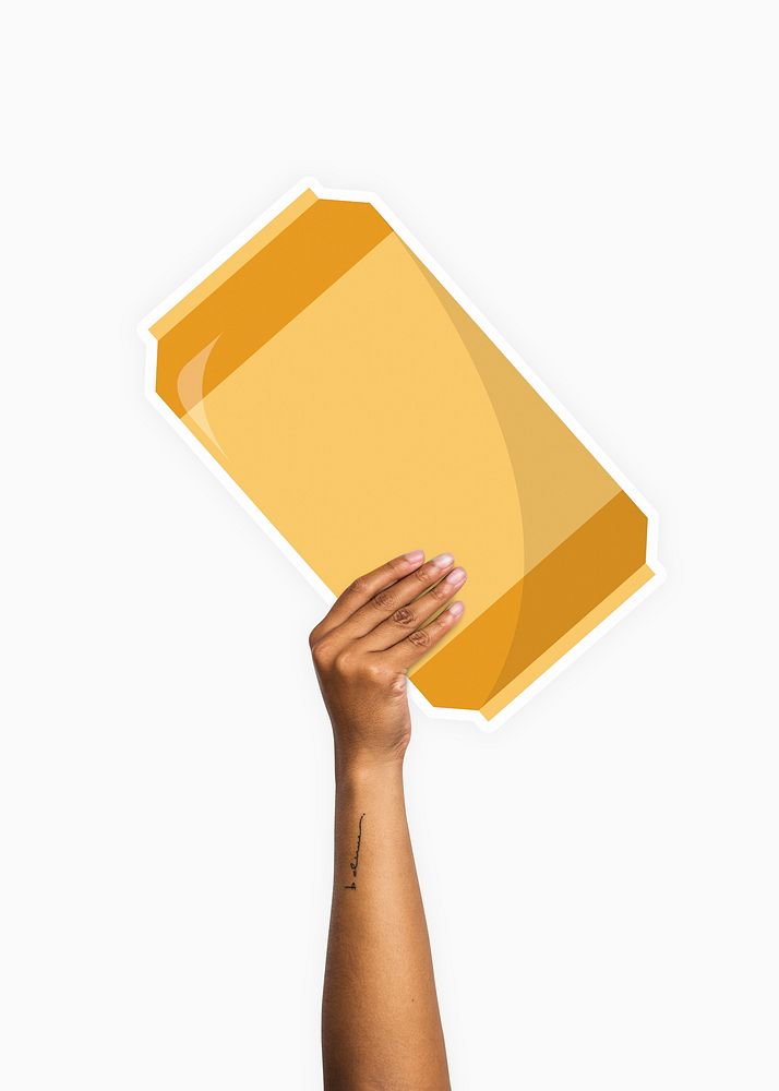 Hand holding beer cardboard prop | Premium PSD - rawpixel