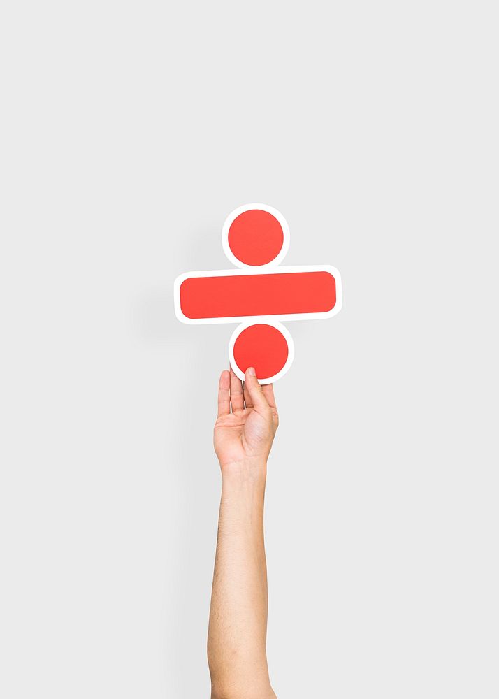 Hand holding division symbol | Premium PSD - rawpixel