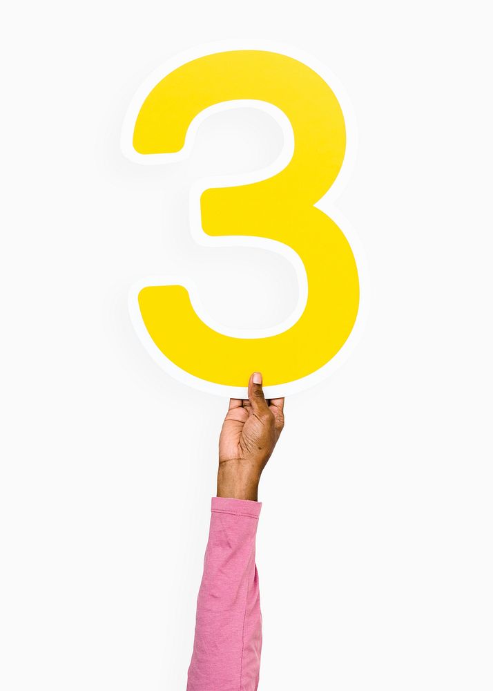 Hand holding number three sign | Premium PSD - rawpixel