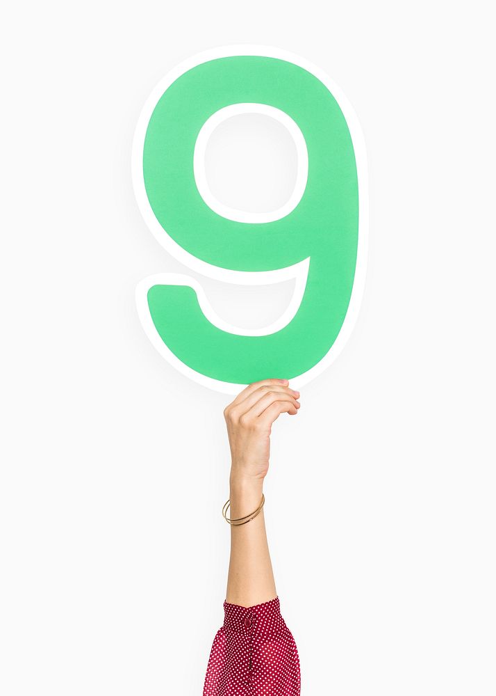 Hand holding number nine sign | Premium PSD - rawpixel