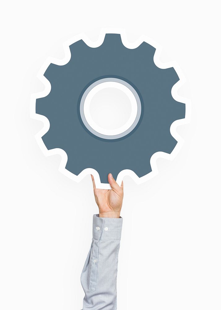 Hand holding cog icon clipart | Premium PSD - rawpixel