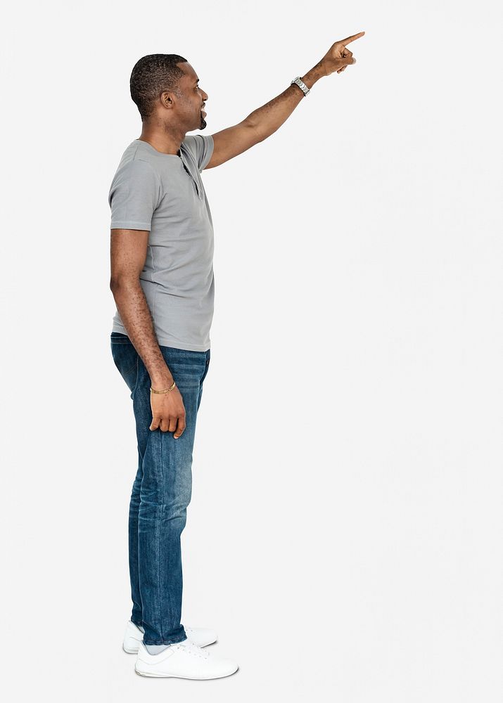 Happy man pointing up in the air | Premium Photo - rawpixel