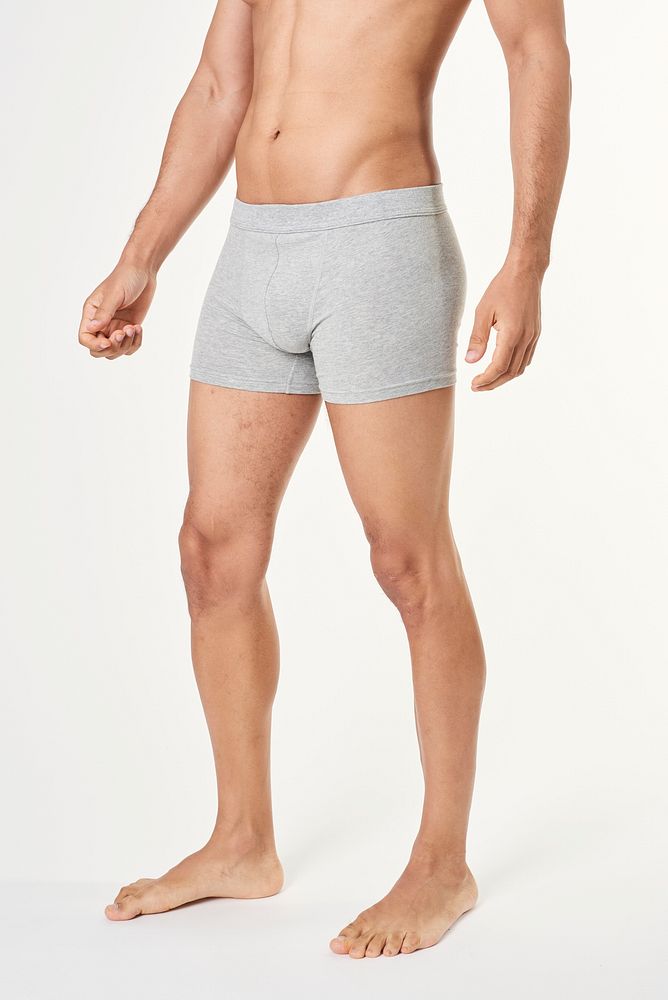 Man wearing gray boxers mockup | Premium Photo - rawpixel