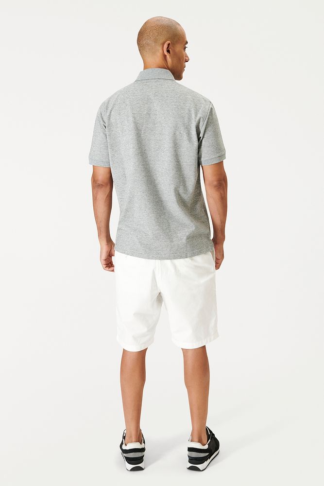 Man wearing gray collared shirt | Premium PSD - rawpixel