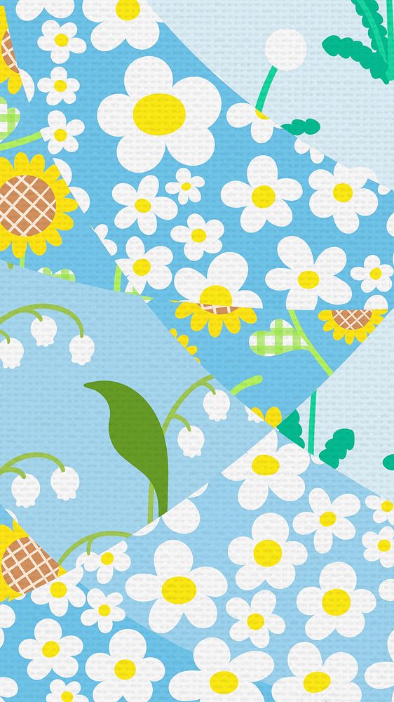 Floral patchwork pattern mobile wallpaper, | Free Photo - rawpixel