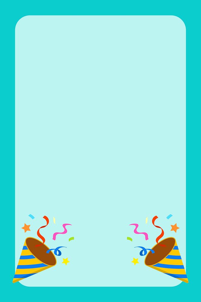 Cute blue party decoration frame | Free PSD - rawpixel
