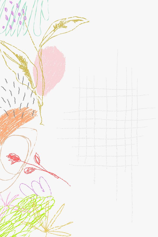 Floral colorful scribble background, kids | Free Photo - rawpixel