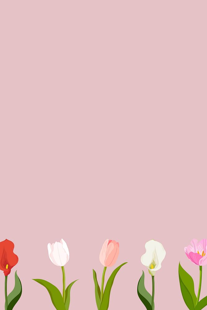Feminine tulip background, pink flower | Premium Photo Illustration ...