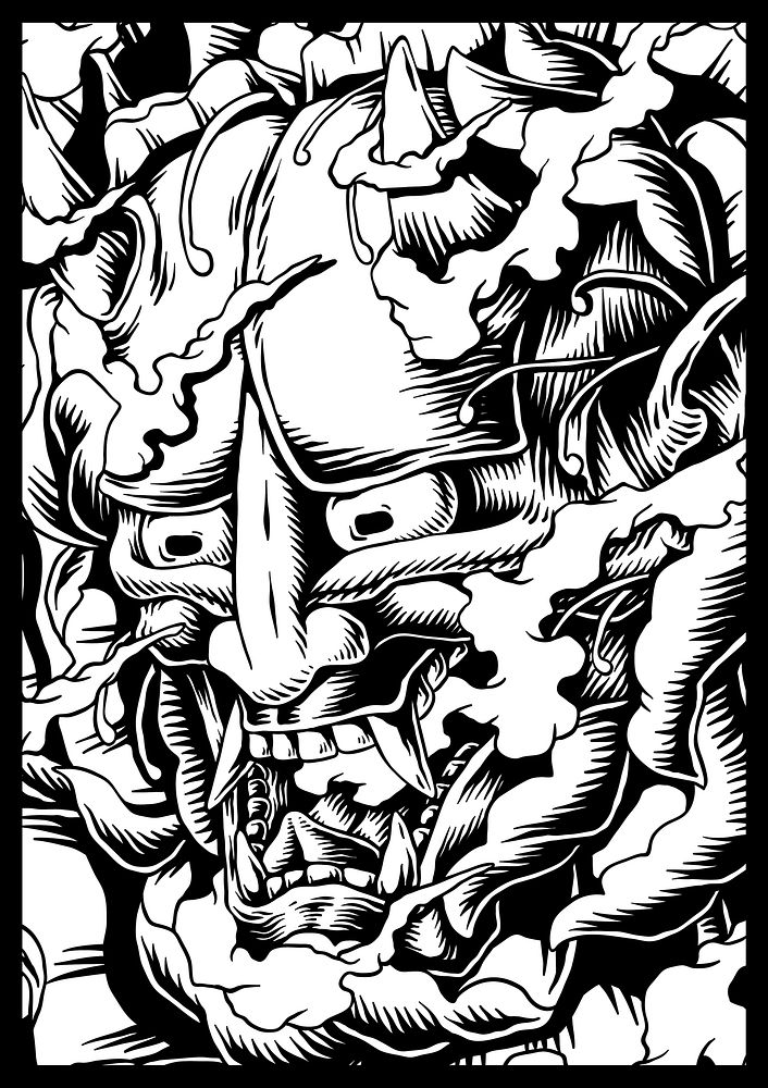 Hand drawn Oni Japanese creature | Premium Vector Illustration - rawpixel