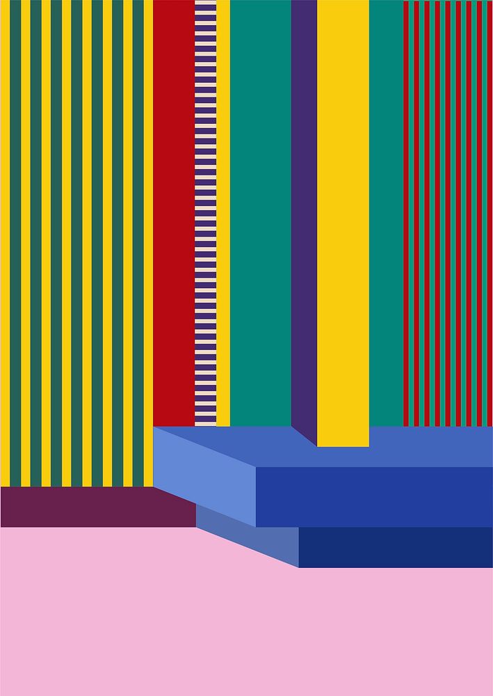 Colorful linear geometry graphic poster | Premium Vector - rawpixel