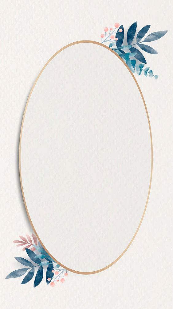 Blank oval blue leafy poster | Premium Vector - rawpixel