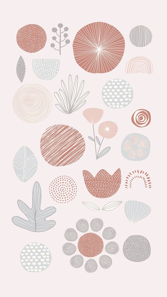 Natural patterned doodle background vector | Premium Vector - rawpixel