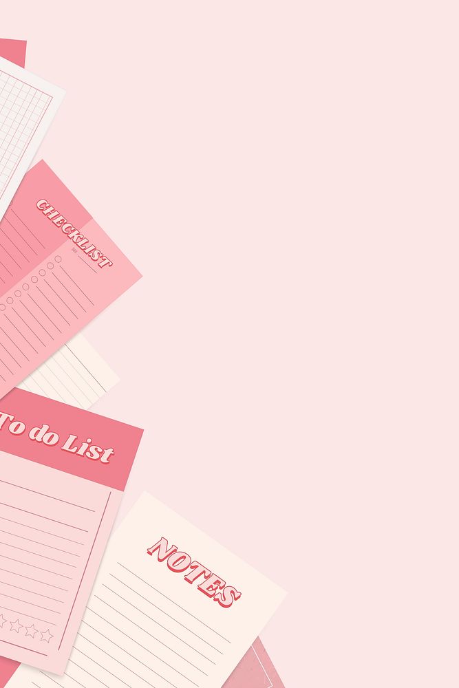 Pink notepad planner set vector | Premium Vector - rawpixel