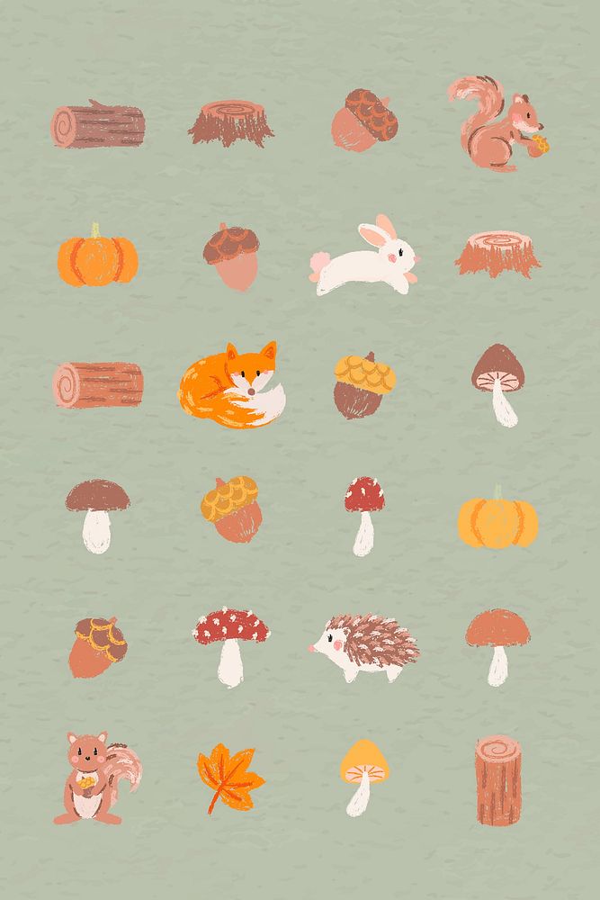 Autumn design elements vector set | Premium Vector - rawpixel