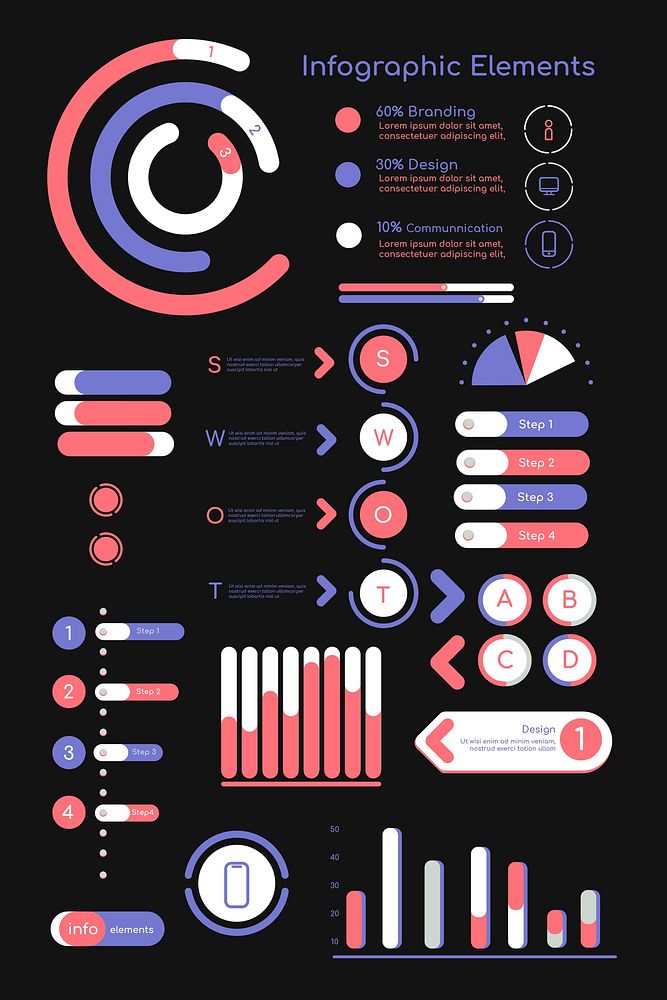 Colorful infographic design elements vector | Premium Vector - rawpixel