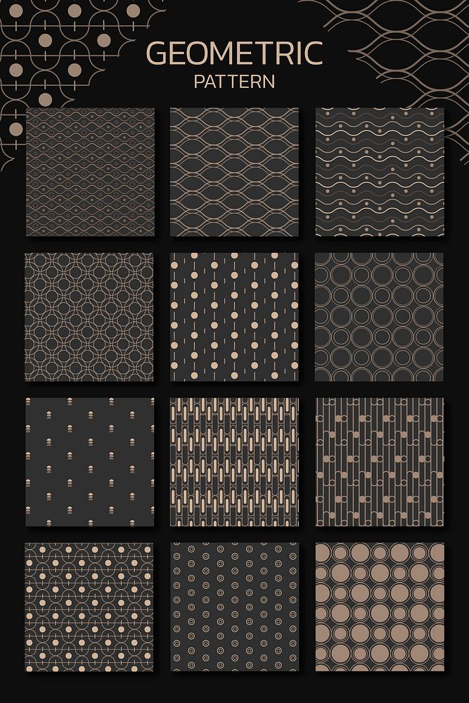 Seamless geometric pattern vector set | Premium Vector - rawpixel