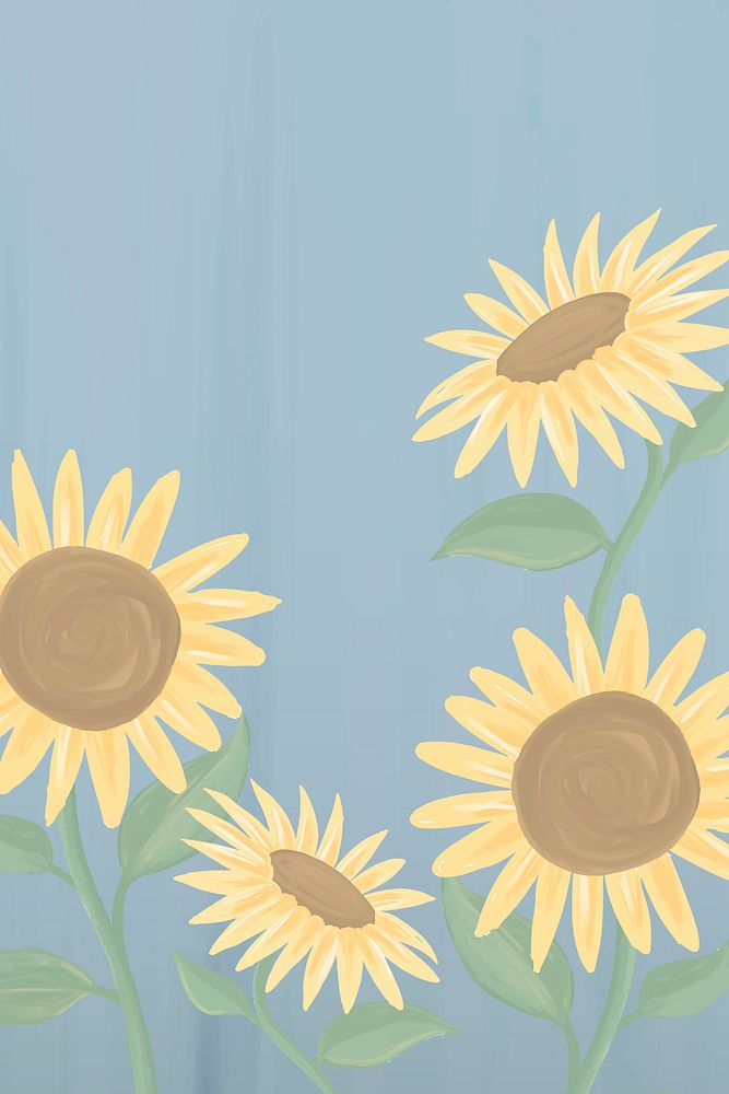 Hand drawn sunflower mockup vector | Premium Vector - rawpixel