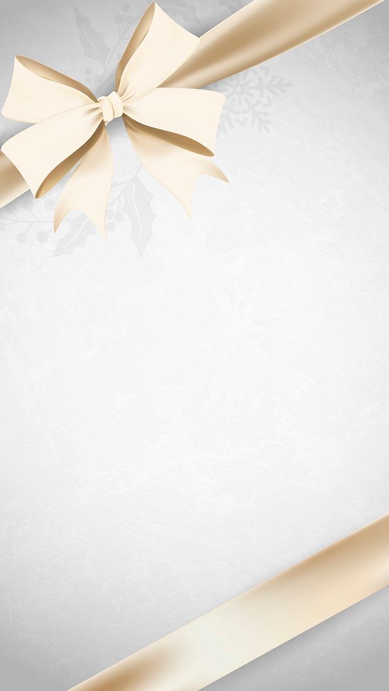 Gold ribbon bow gray background | Premium Vector - rawpixel